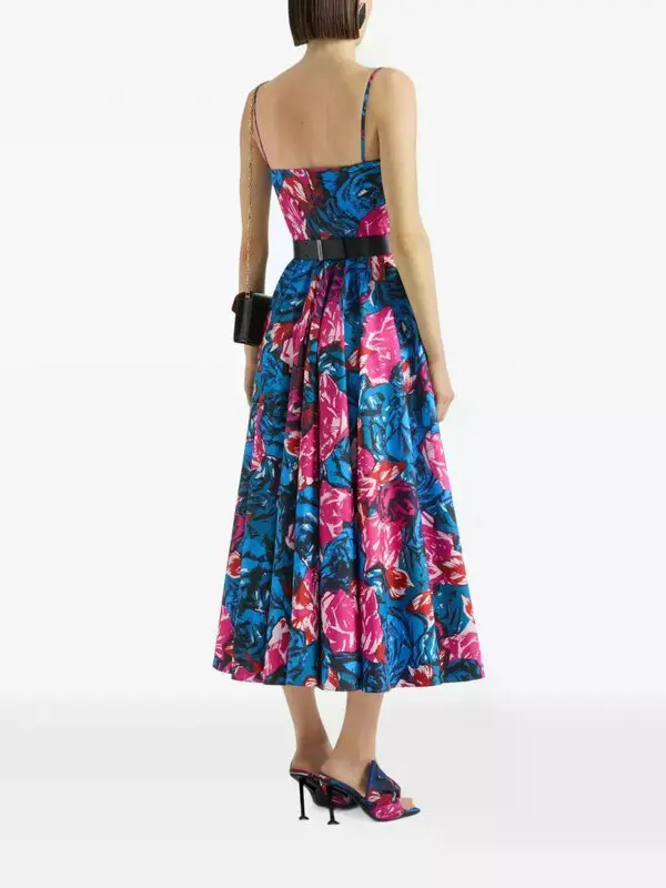 Givenchy Sliced Long Dress In Poplin With Floral Print