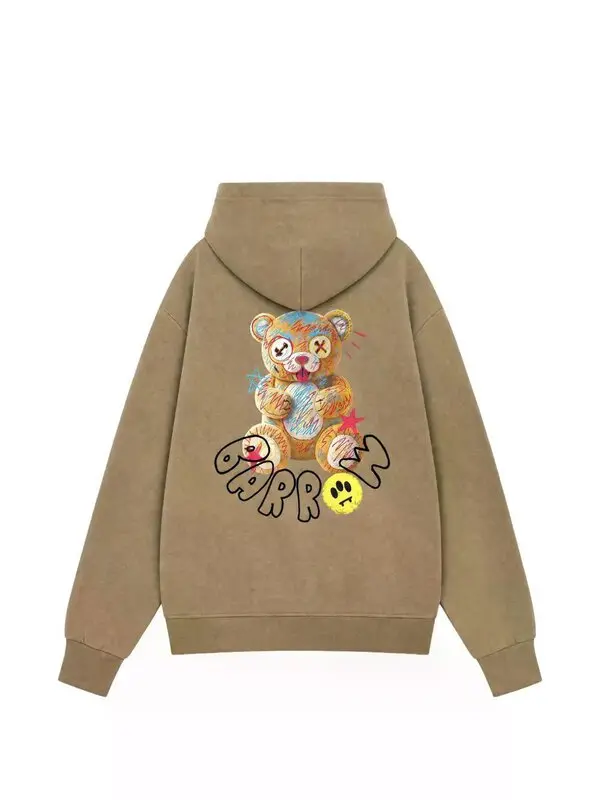 BARROW Logo-print Teddy-bear Hoodie