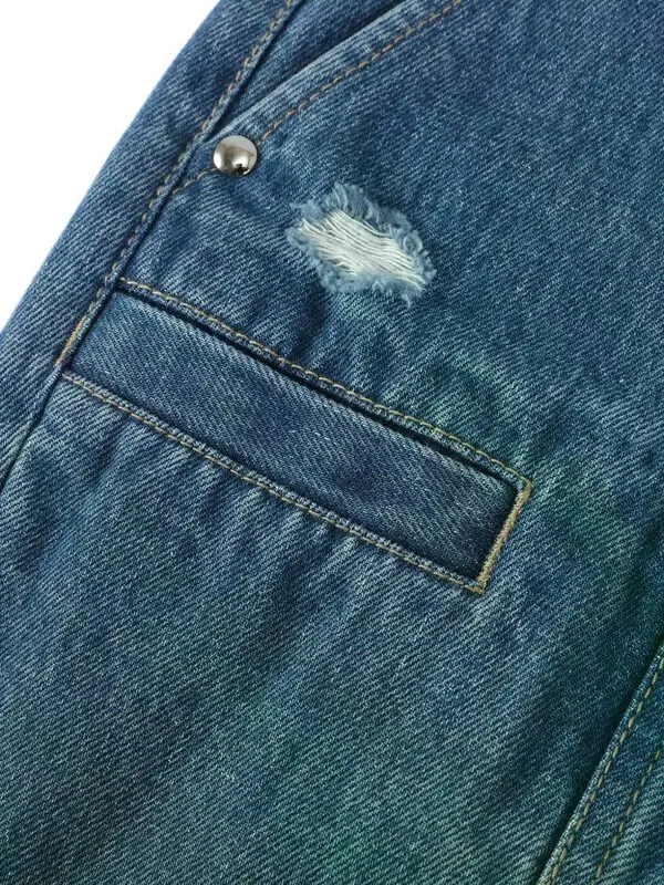 PRIVATE POLICY Flared Distressed Jeans