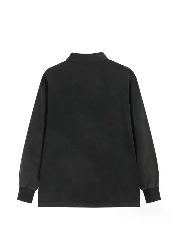 PRIVATE POLICY Washed Long-sleeve Polo Shirt