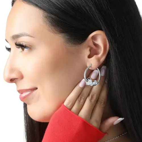 PEANUTS Snoopy Hoop Earrings For