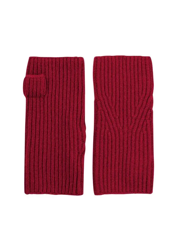 LOOP CASHMERE Cashmere Mitt In Garnet - Red