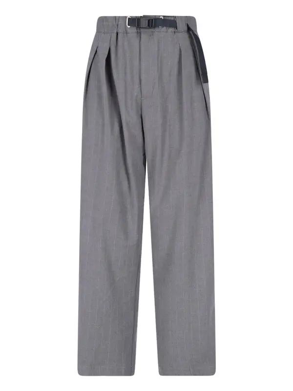 WHITE SAND Straight-leg Belt Trousers