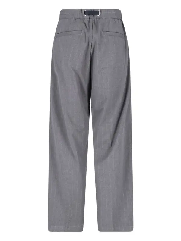 WHITE SAND Straight-leg Belt Trousers
