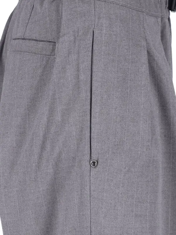 WHITE SAND Straight-leg Belt Trousers