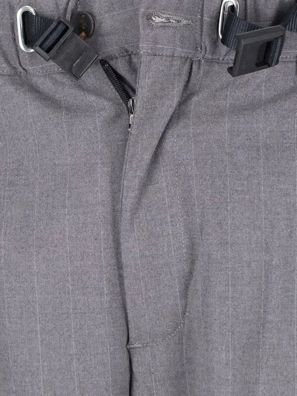 WHITE SAND Straight-leg Belt Trousers