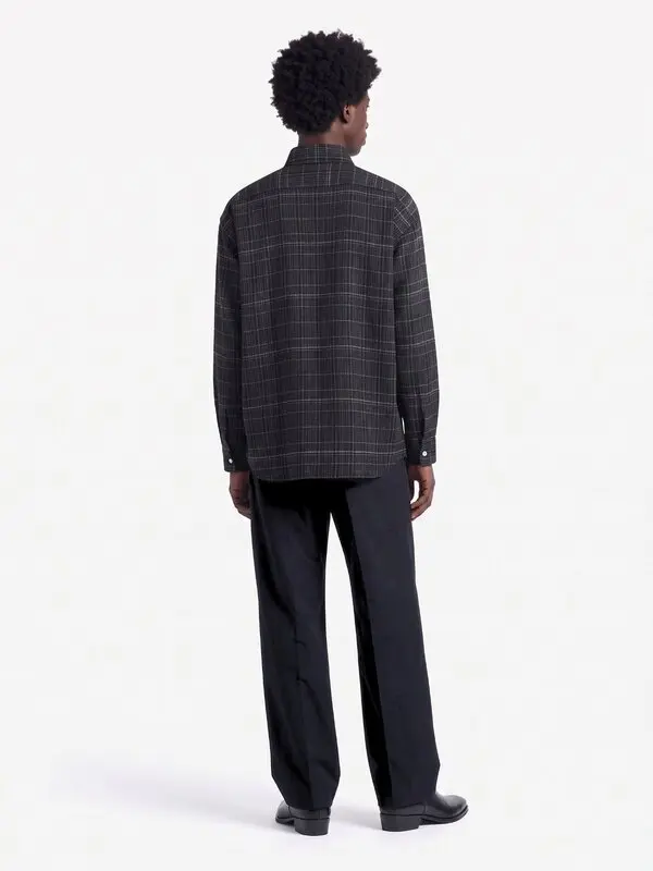 WHITE SAND Straight-leg Belted Trousers - Black