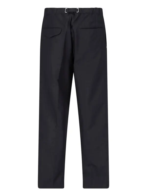 WHITE SAND Straight-leg Belted Trousers - Black