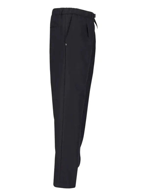 WHITE SAND Straight-leg Belted Trousers - Black