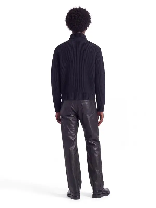 SUNFLOWER Leather Trousers "straight Twist