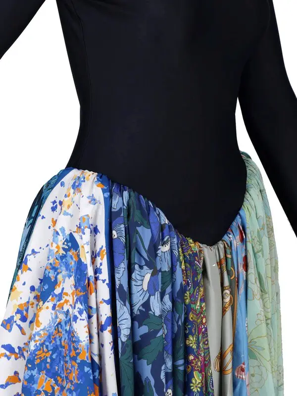 MARINE SERRE Midi Dress With Upcycled Scarf