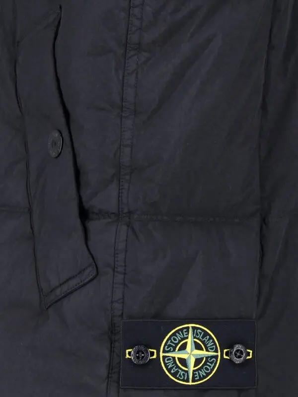 Stone Island Vest "crinkle Reps Ny - Black