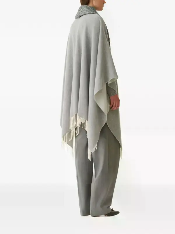 Fabiana Filippi Sequin-embellished Shawl-collar Wool Cape
