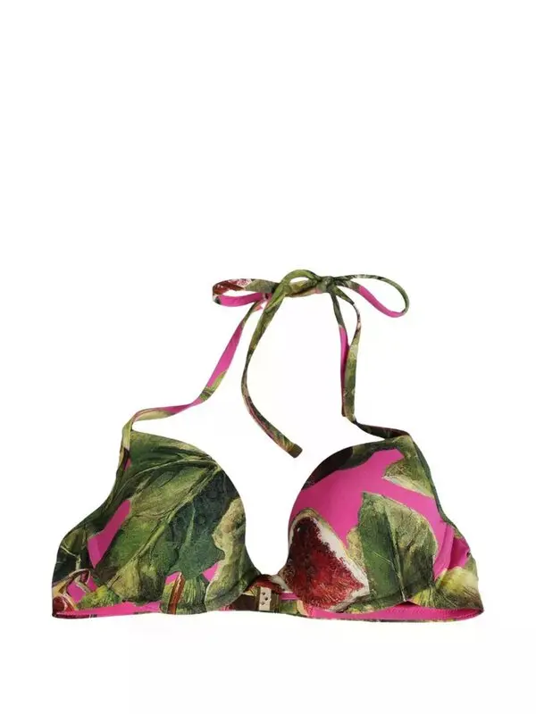 Dolce & Gabbana Fig-print Halterneck Bikini Top