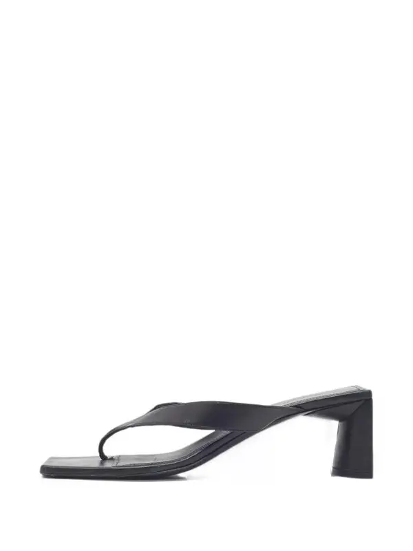 Balenciaga Double Square Thong Sandals - Black