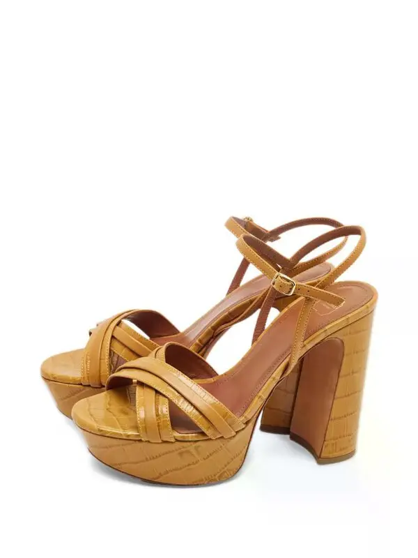 MALONE SOULIERS Mila Crocodile-embossed Sandals