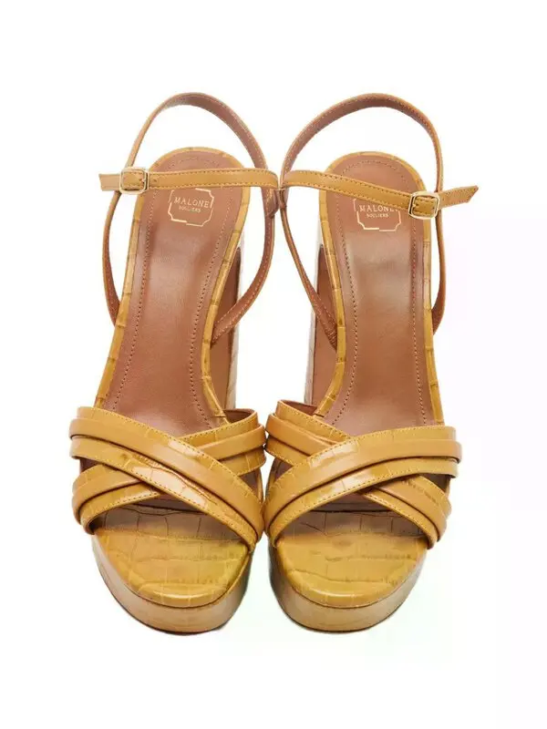 MALONE SOULIERS Mila Crocodile-embossed Sandals