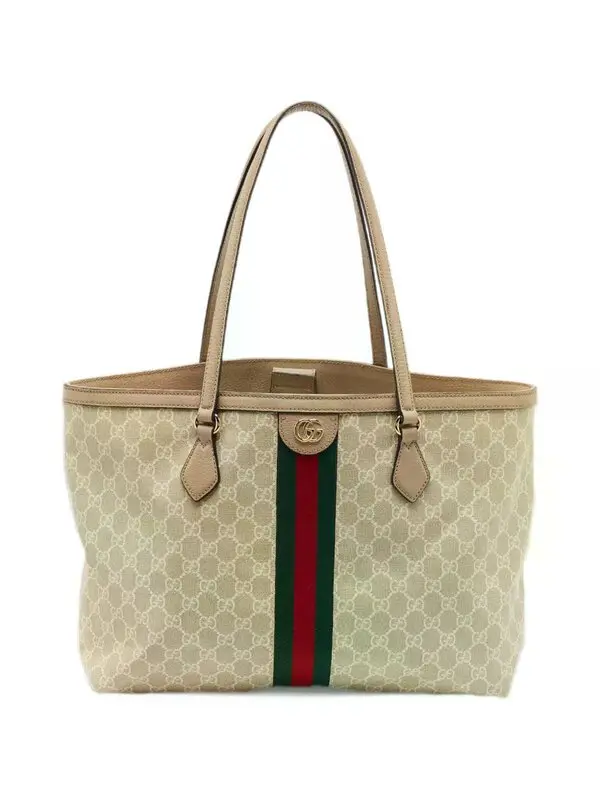 Gucci Large Ophidia Gg Supreme Tote Bag - Neutrals