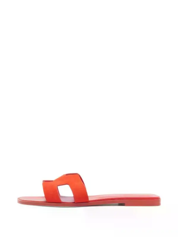 Hermès Oran Suede Slides - Orange