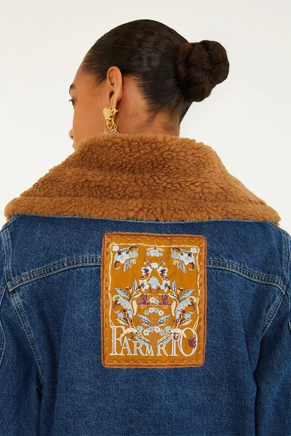 Farm Rio Almost Famous Denim Jacket - Blue