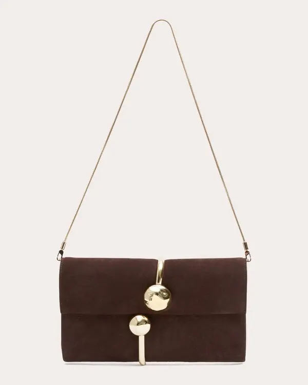Simkhai Amaya Nubuck Leather Clutch - Brown