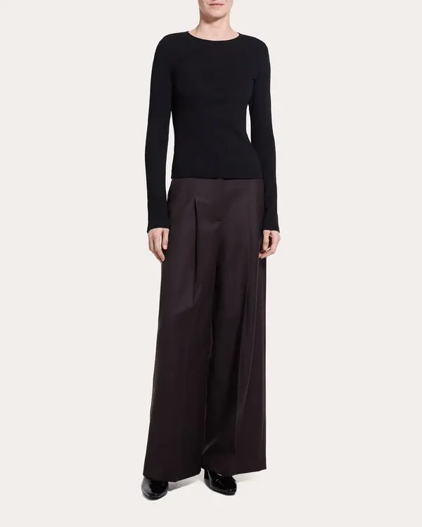 Theory Cotton Modal Slim Long-sleeve Top