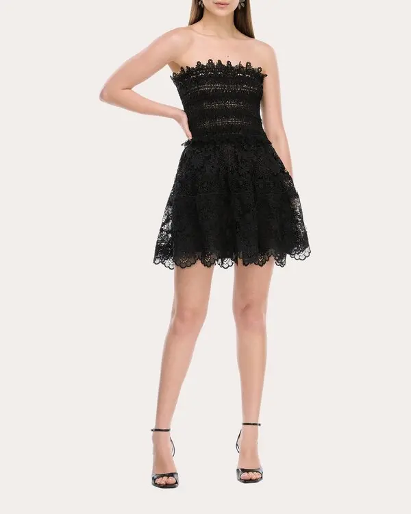 Waimari Vallarta Floral Lace Strapless Mini Dress