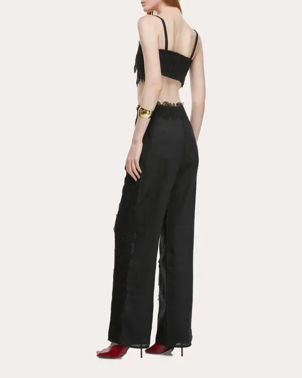 Waimari Amanecer Floral Lace Linen Bandeau Top