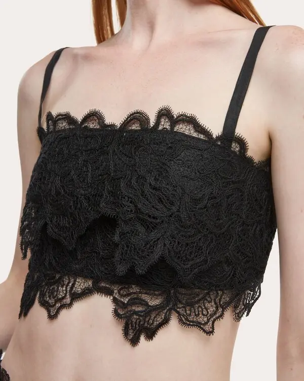 Waimari Amanecer Floral Lace Linen Bandeau Top