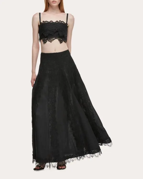 Waimari Amanecer Floral Lace Linen Bandeau Top