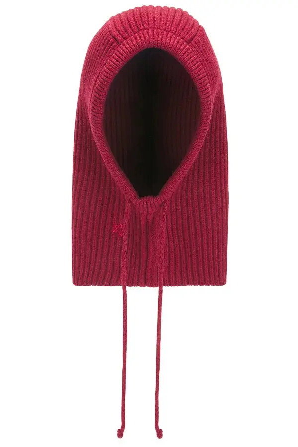 Perfect Moment Cashmere Cable Knit Hood - Wine
