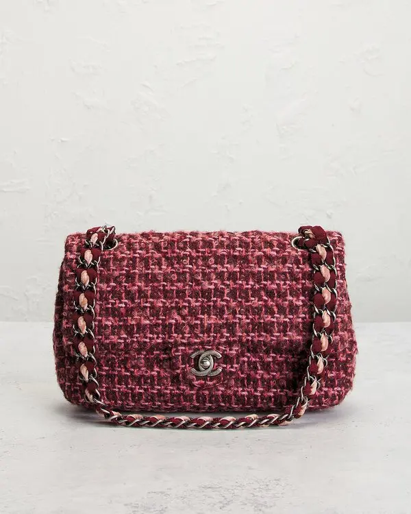 FWRD RENEW Chanel Tweed Medium Double Flap Bag
