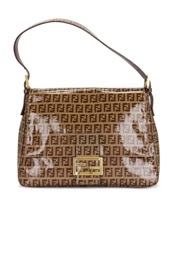 Fendi Zucchino Mama Baguette Shoulder Bag - Brown