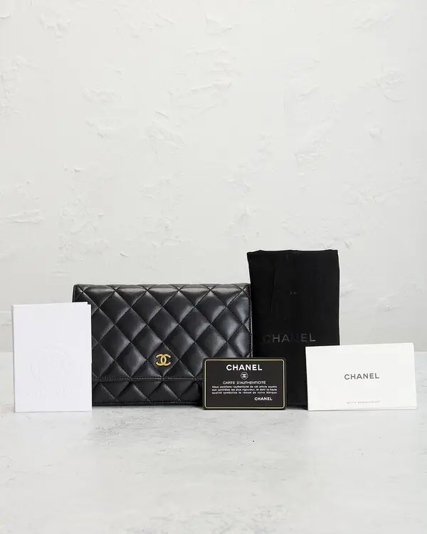 FWRD RENEW Chanel Lambskin Classic Wallet On Chain