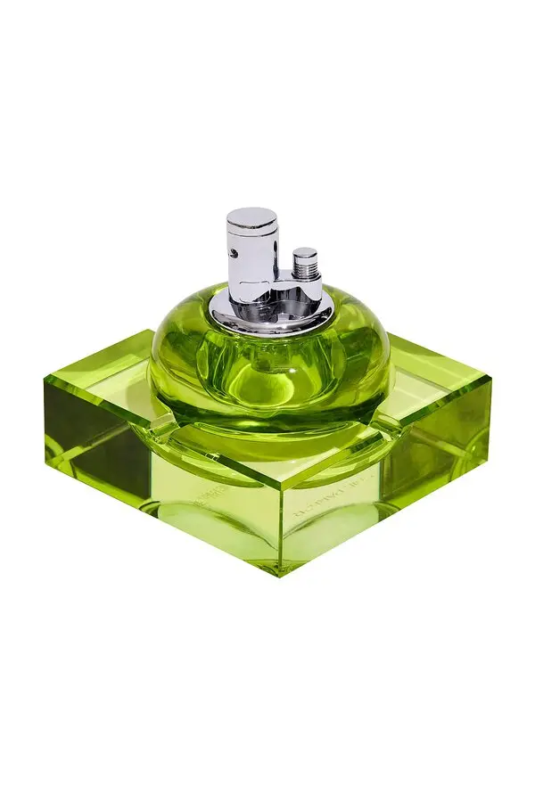 Edie Parker Glass Tabletop Lighter In Green - Chartreuse