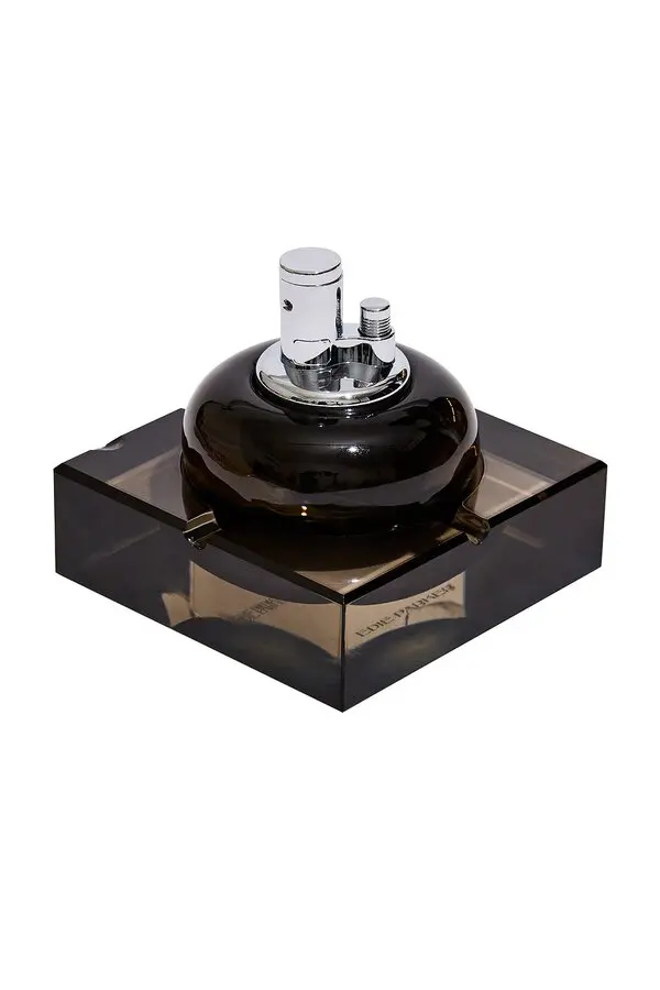 Edie Parker Glass Tabletop Lighter In Green - Espresso