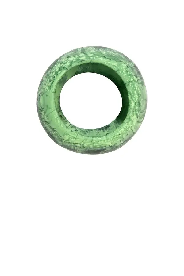 Dinosaur Designs Boulder Bangle Bracelet In White - Moss