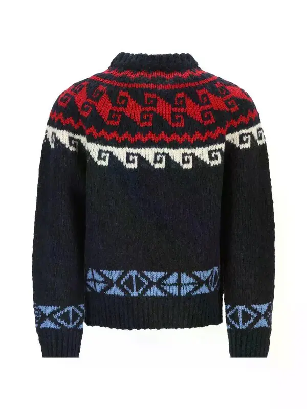 Moncler Jacquard-knit Geometric-pattern Sweater