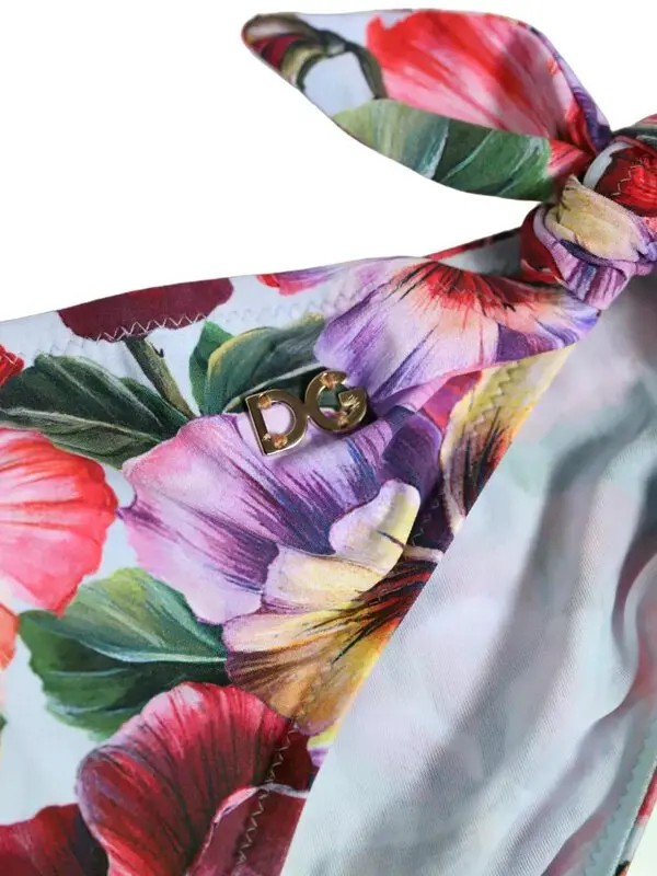 Dolce & Gabbana Floral-print Side-tie Bikini Bottoms