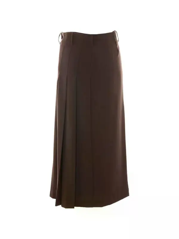 RUE DU BAC High-waisted Pleated Midi Skirt