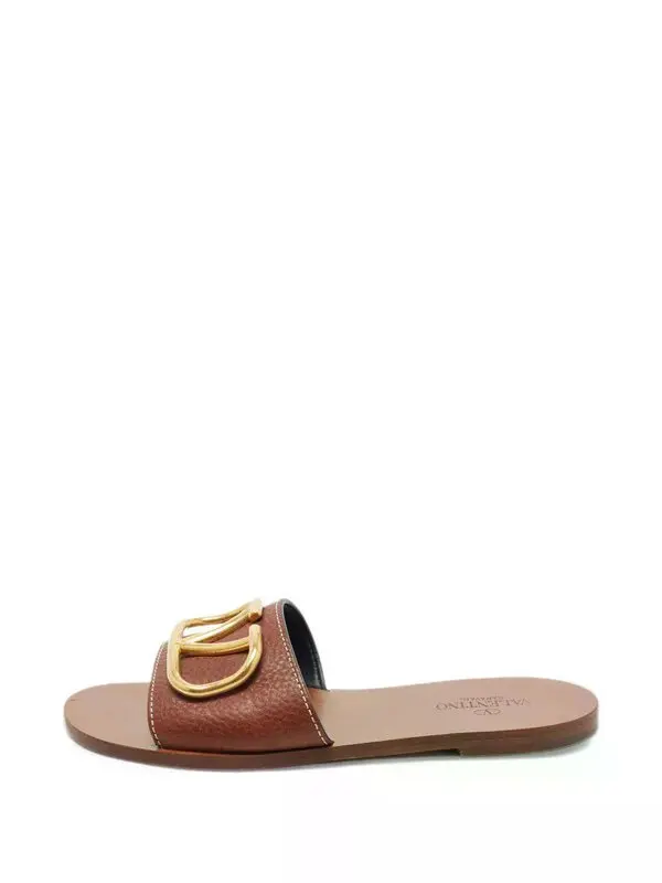 Valentino Garavani Vlogo Leather Sandals - Brown