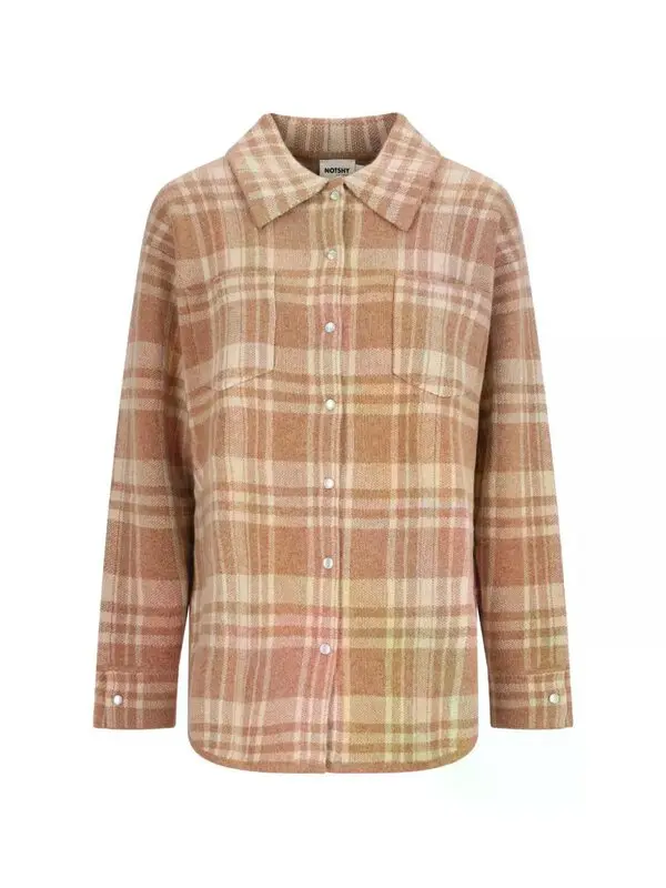 NOTSHY Jasper Checked Cashmere Overshirt - Neutrals