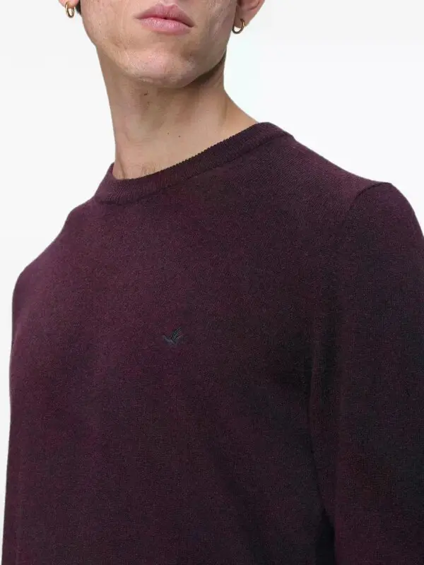 BROOKSFIELD Logo-embroidery Crewneck Wool Sweater