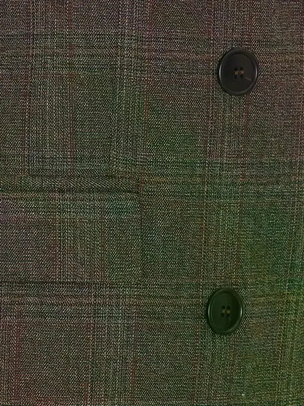 RUE DU BAC Double-breasted Check-pattern Blazer