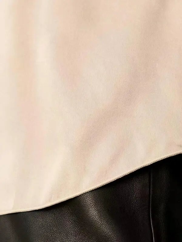 MOS MOSH Satin-finish Curved-hem Top