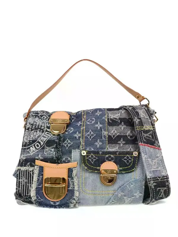 LOUIS VUITTON Monogram Denim Shoulder Bag - Blue