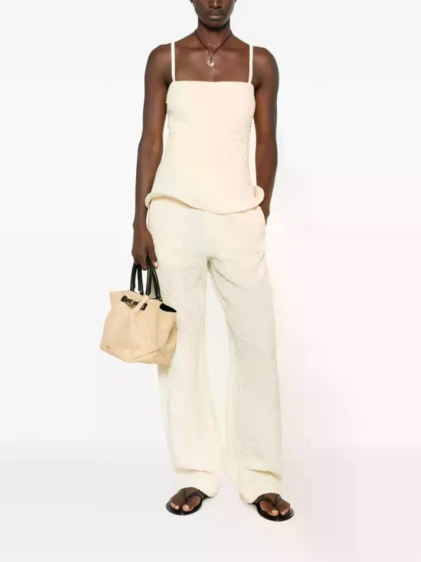 Nanushka Seersucker-effect Wide-leg Trousers