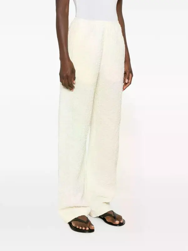 Nanushka Seersucker-effect Wide-leg Trousers
