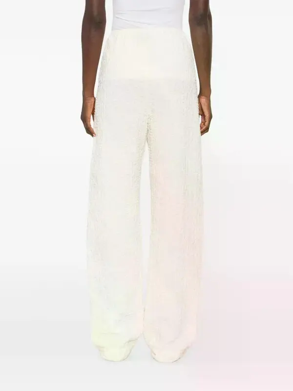 Nanushka Seersucker-effect Wide-leg Trousers