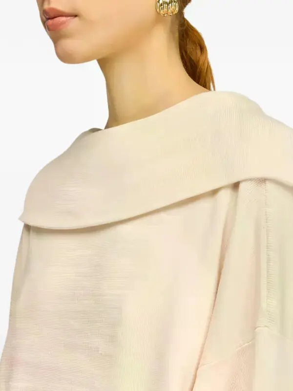 SEMICOUTURE Zip-back Foldover-collar Sweater